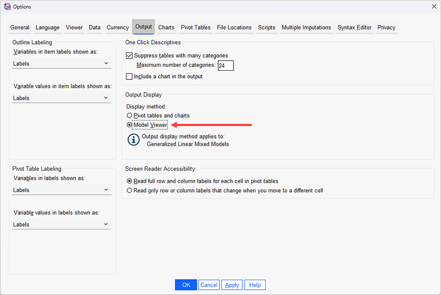 Switching between the 'Model Viewer' and 'Pivot tables and charts ...