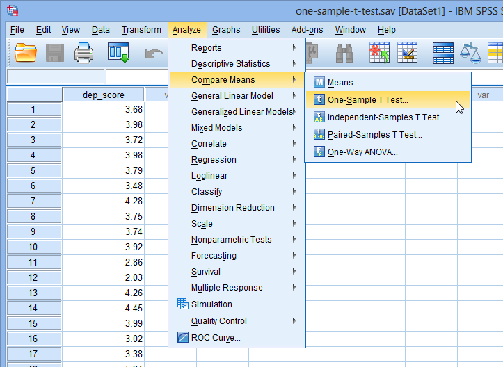 One Sample T Test In SPSS Statistics Procedure Output And 