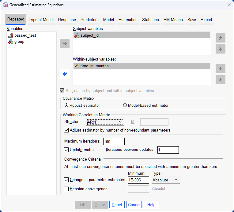 How To Perform A Repeated Measures Logistic Regression Using